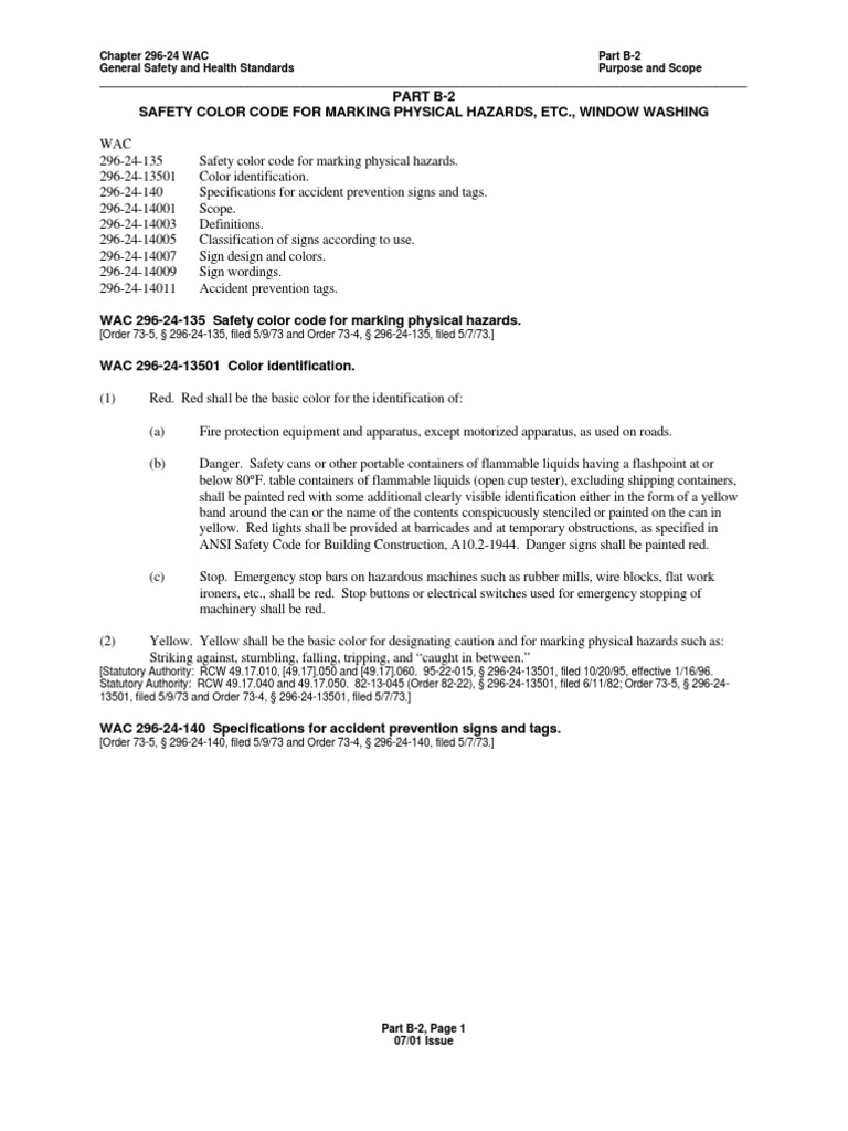 ANSI Safety Color Code | PDF | Yellow | Safety