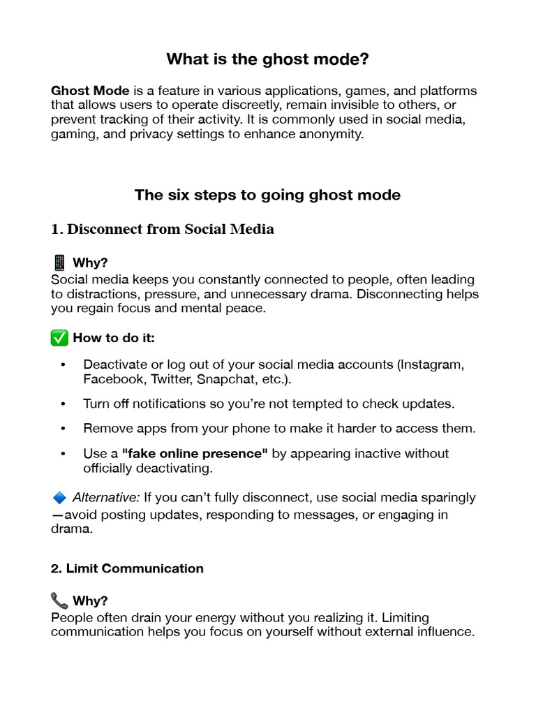 Understanding Ghost Mode and Monk Mode | PDF | Disciplines | Social Media