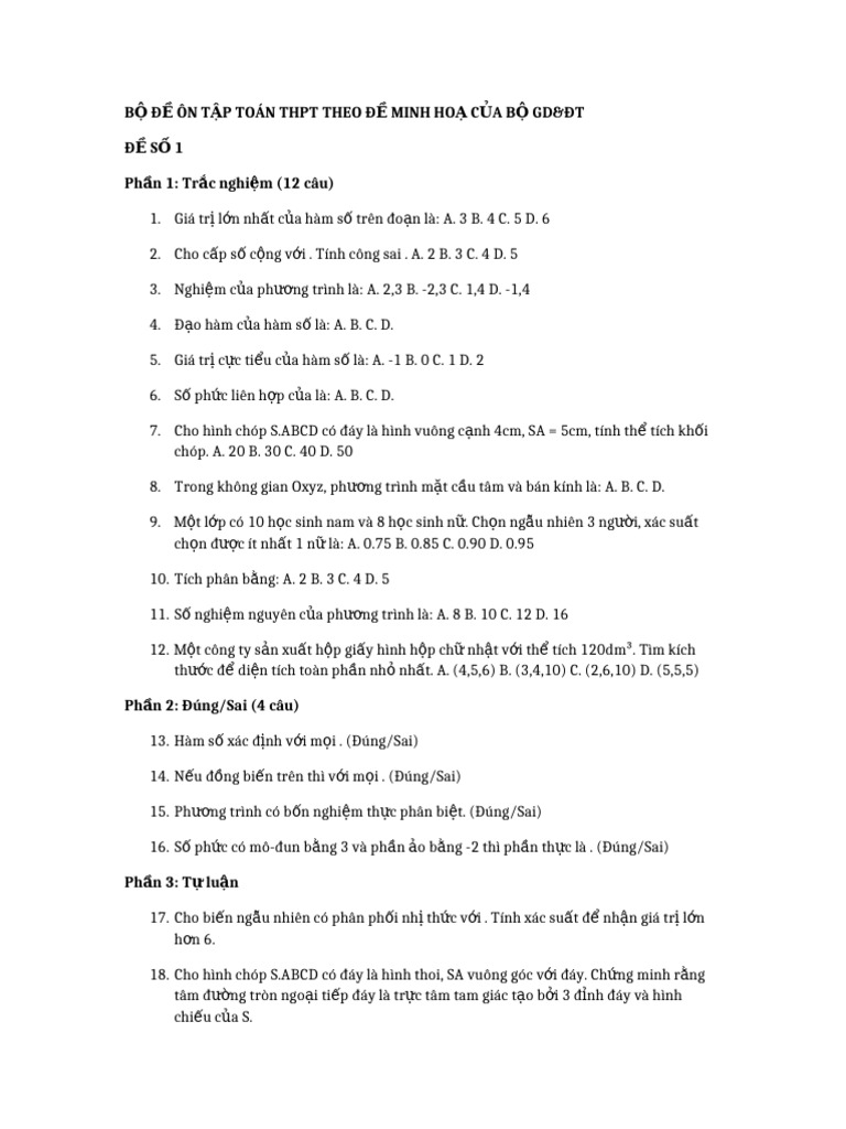 De On Toan THPT | PDF