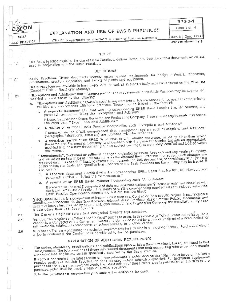 Exxon Plant Pressure Containment System Basic Practice | PDF