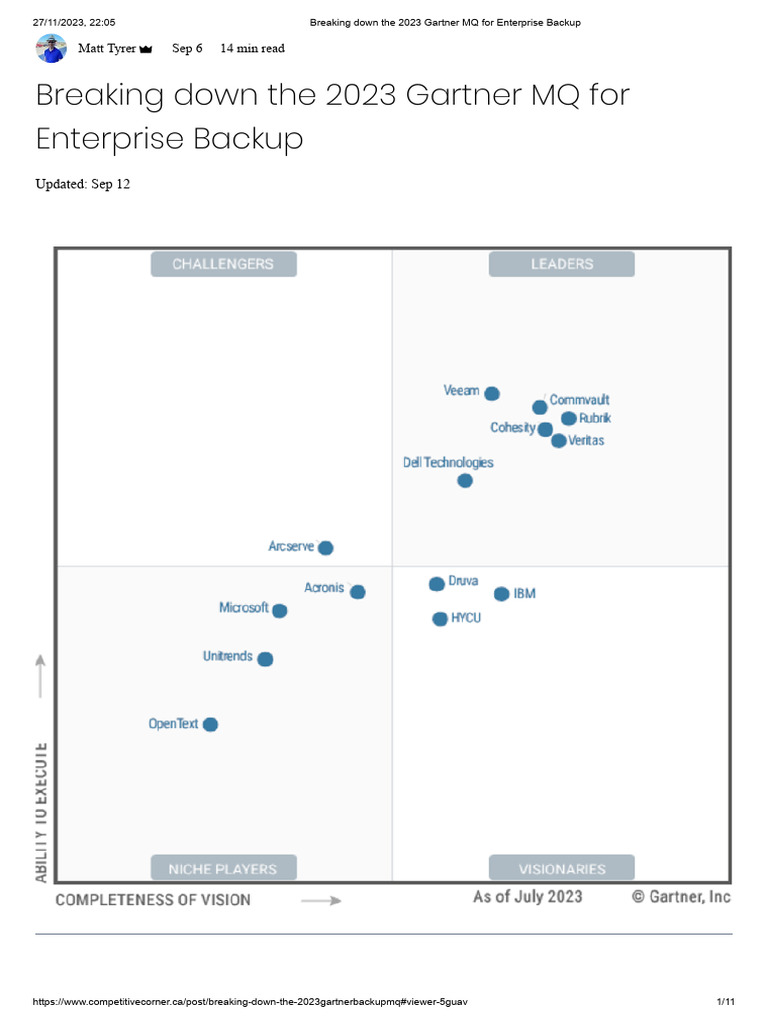 Breaking Down The 2023 Gartner MQ For Enterprise Backup | PDF | Cloud ...