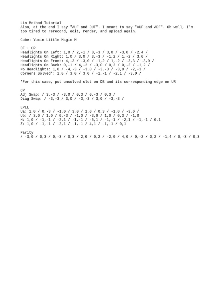 Lin Method Square 1 | PDF
