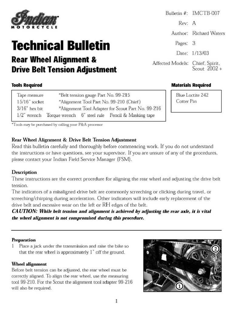 Indian TB007-Rear-Wheel-Align | PDF