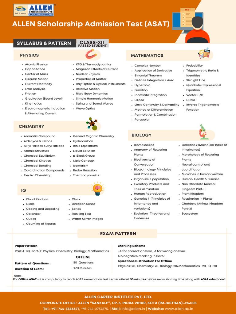 12 Passed Leader Asat Syllabus | PDF | Chemistry | Physics