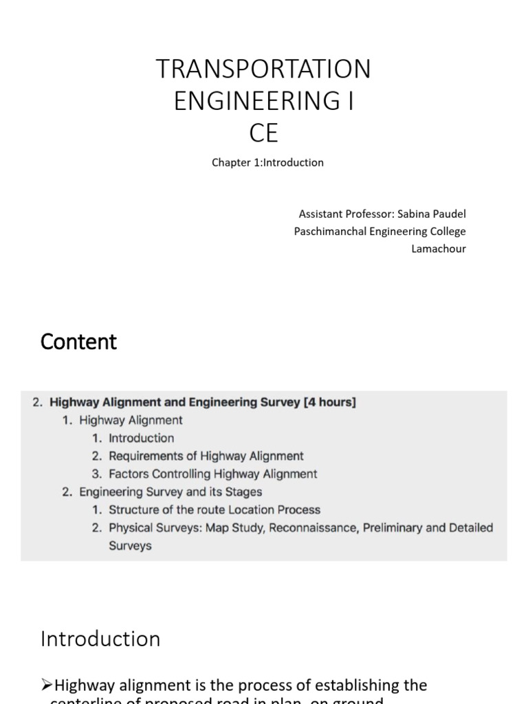 Chapter 2 Highway Alignment | PDF | Surveying | Road