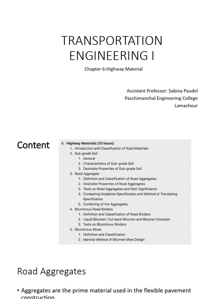 Chapter 6 Highway Materials | PDF | Road Surface | Wear