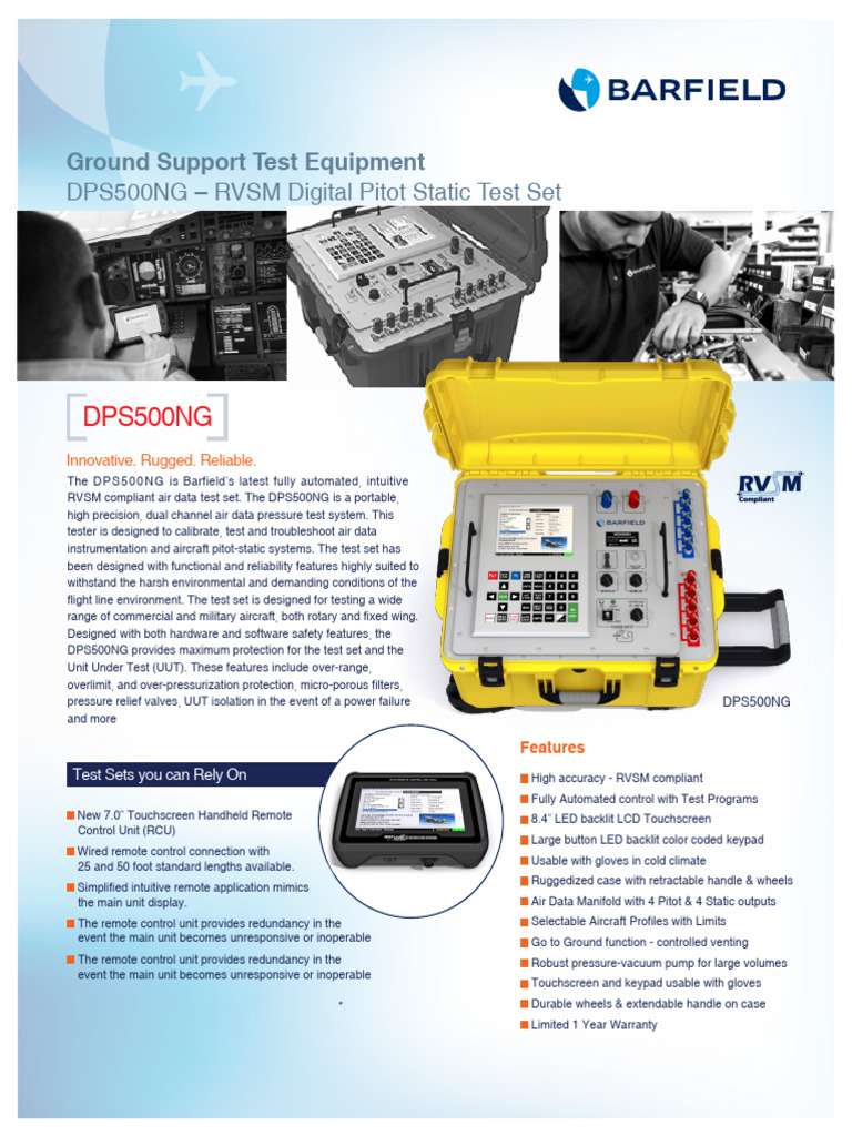 Barfield DPS500NG Air Data Test Set | PDF | Airspeed