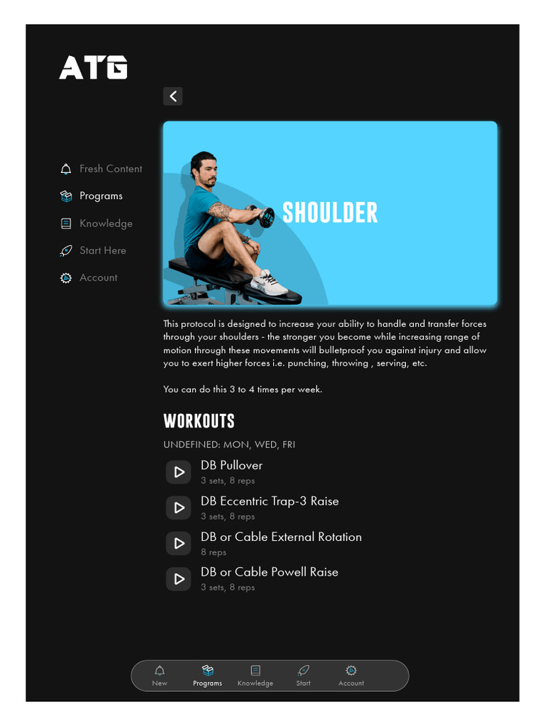 Programs - Shoulder - ATG Members | PDF