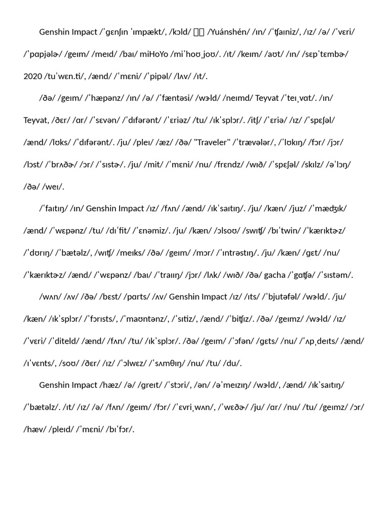 Genshin Impact | PDF
