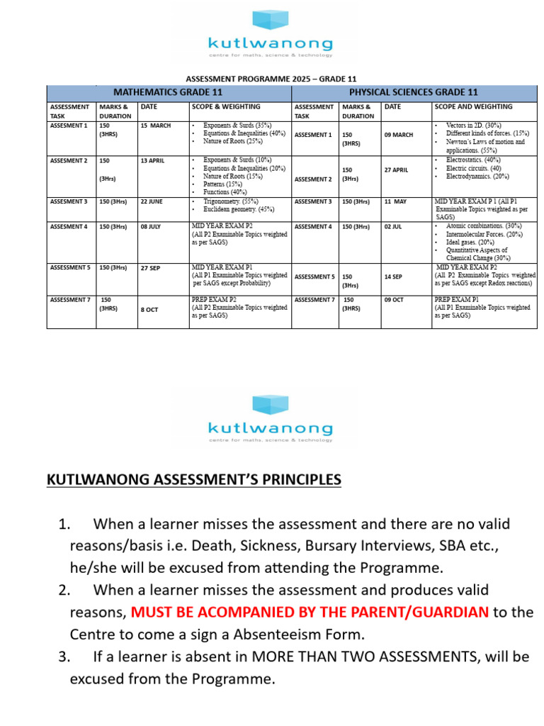 Grade 11 Assessment Programme 2025 | PDF | Force | Equations