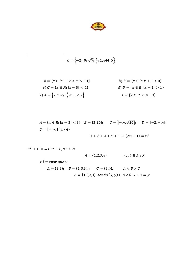Ficha de Exercicios Conj. Numerico 25 | PDF