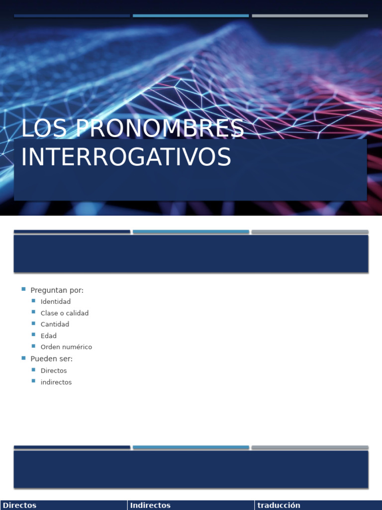 Los Pronombres Interrogativos | PDF