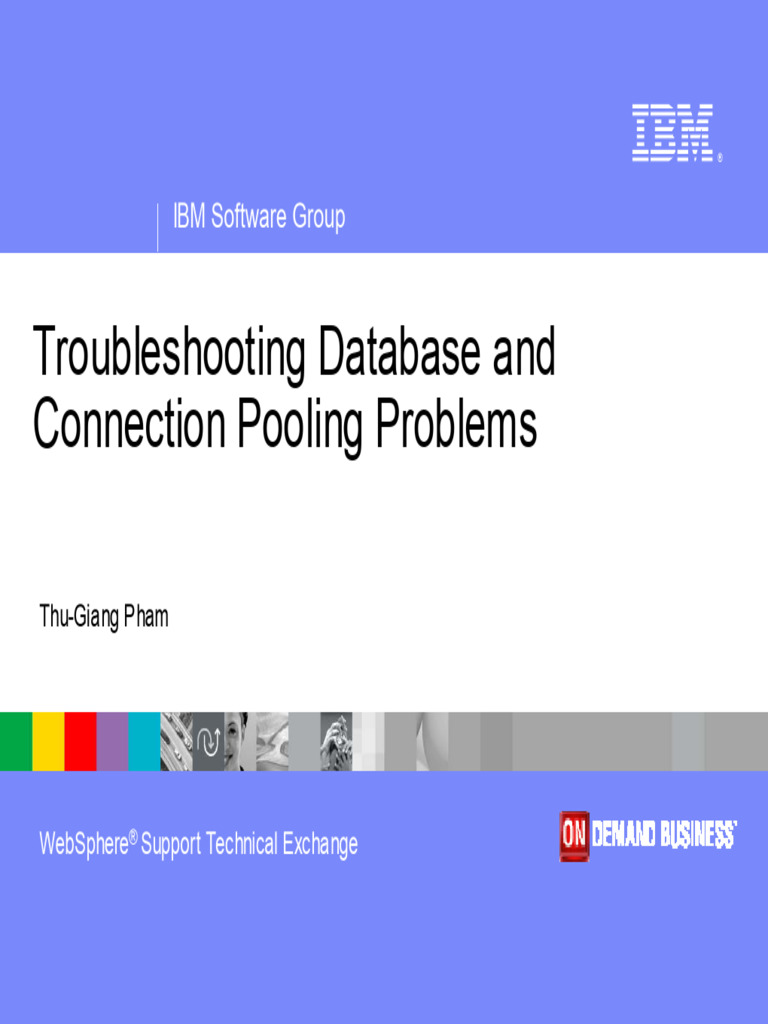 Troubleshooting Database And Connection Pooling Problems Pdf Databases Ibm Db2