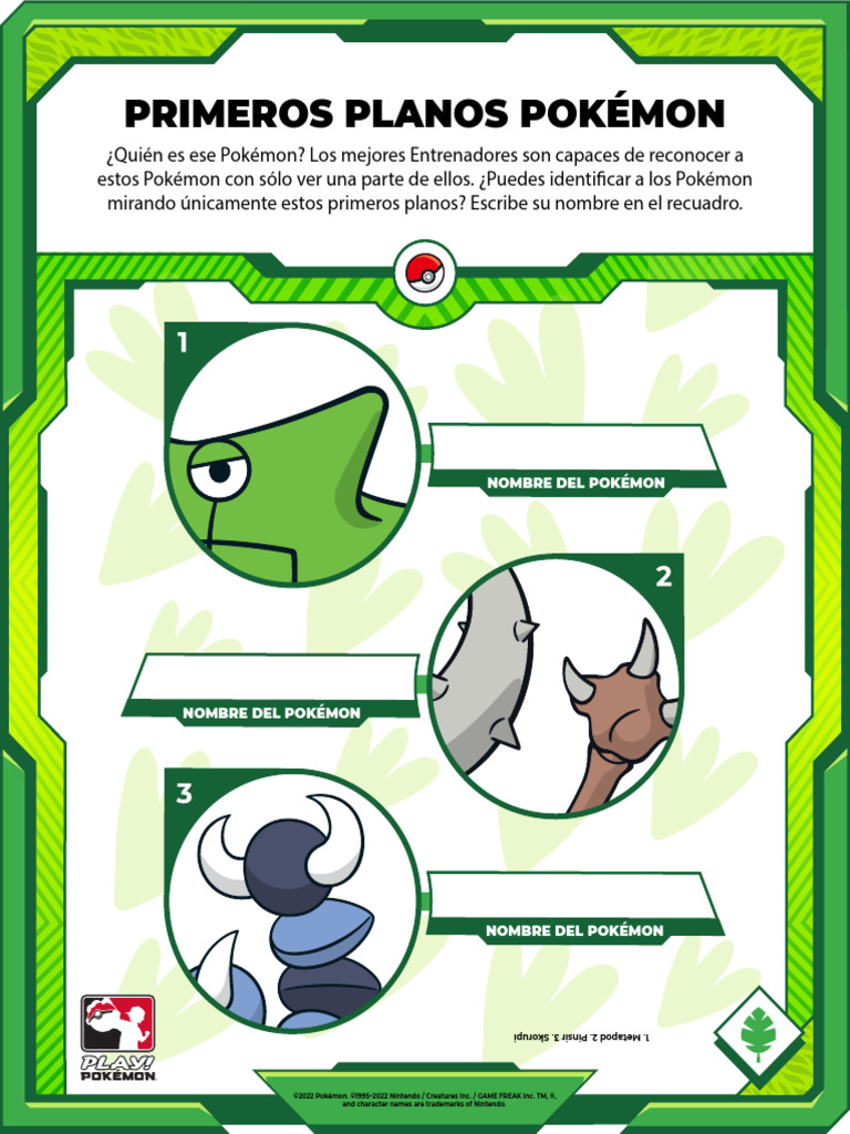 Identifica y Colorea Pokémon Divertidos | PDF | Pokémon | Nintendo