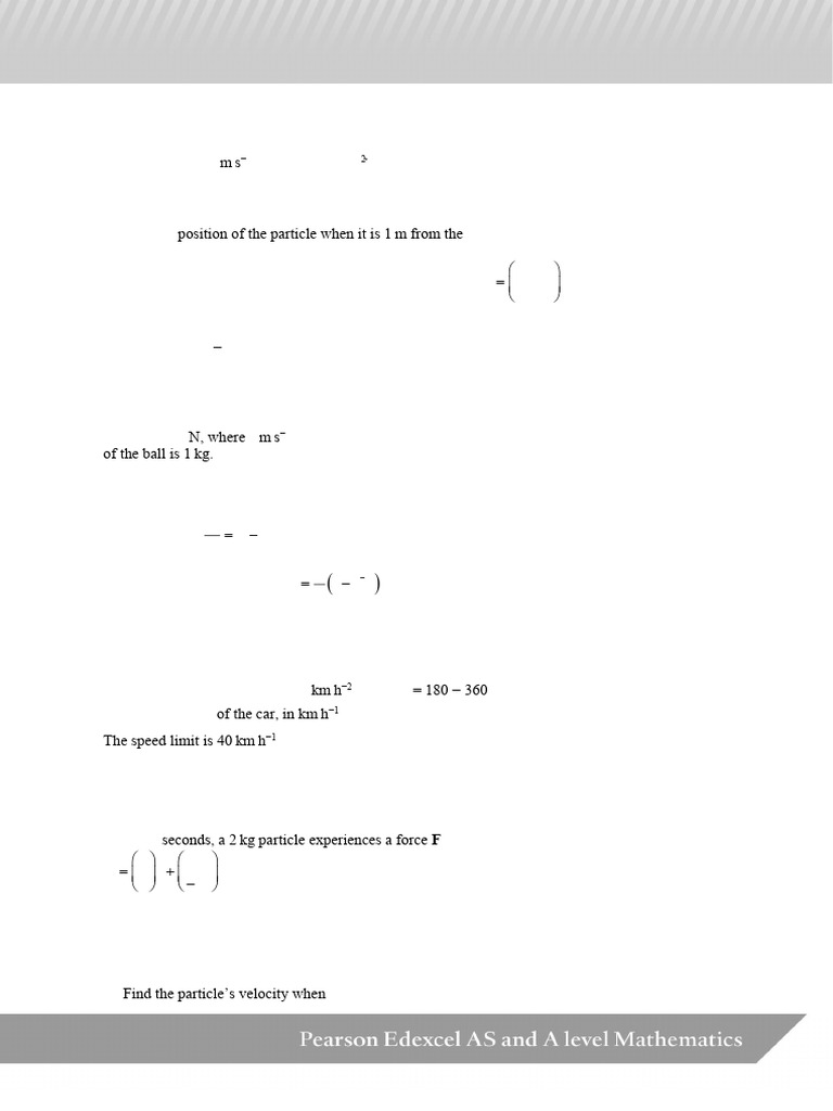 AL Maths Mechanics Unit 8 Test | PDF | Force | Acceleration