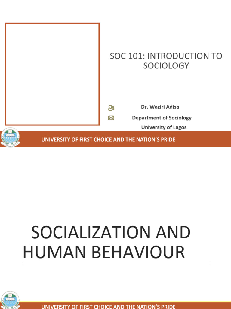 4.socialization and Human Behavior | PDF | Socialization | Sociology