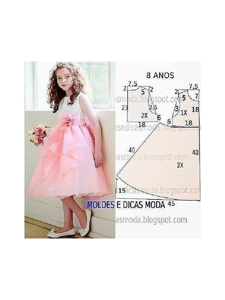 Girl Flower Girl Dress Pink Pattern Asmoda | PDF