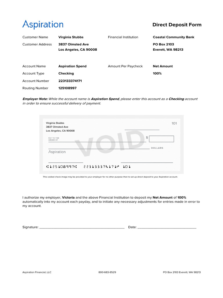 Direct Deposit 20230816 | PDF