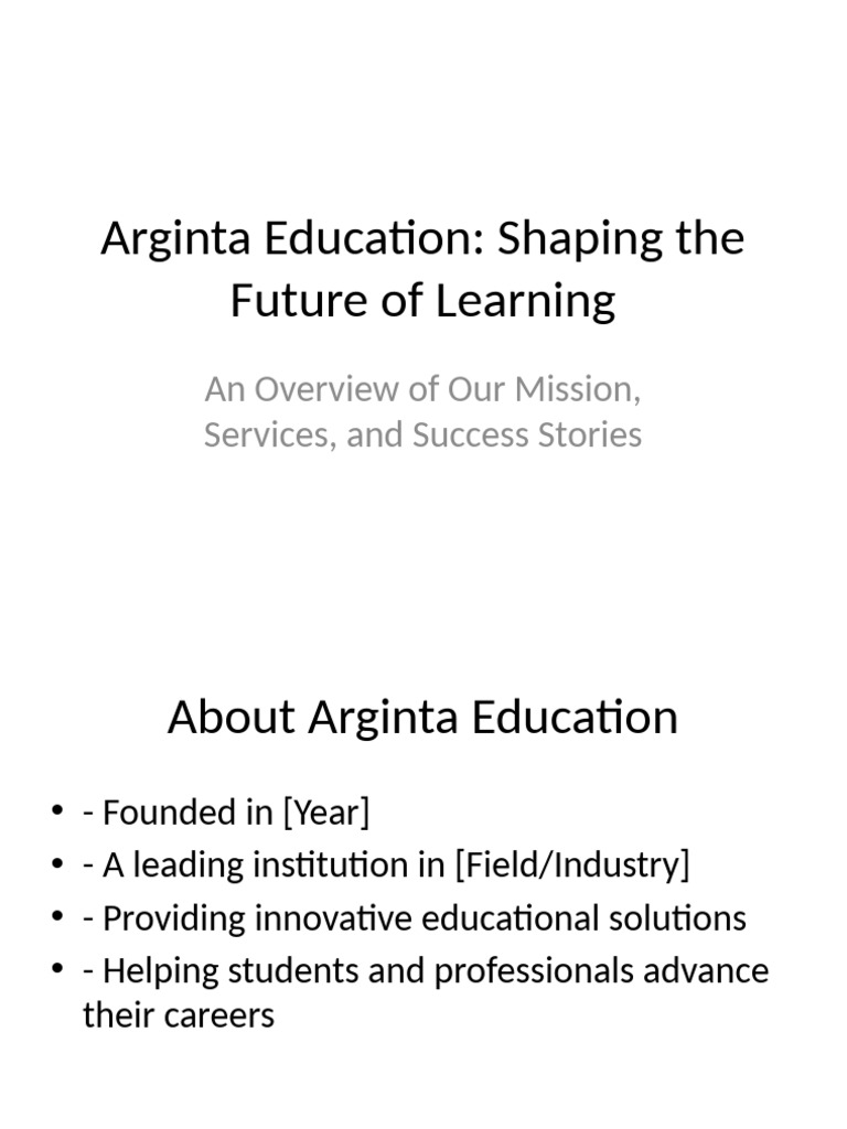 Arginta Education: Innovative Learning Solutions | PDF