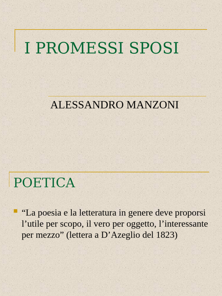 Alessandro Manzoni - Promessi Sposi (I, II) | PDF