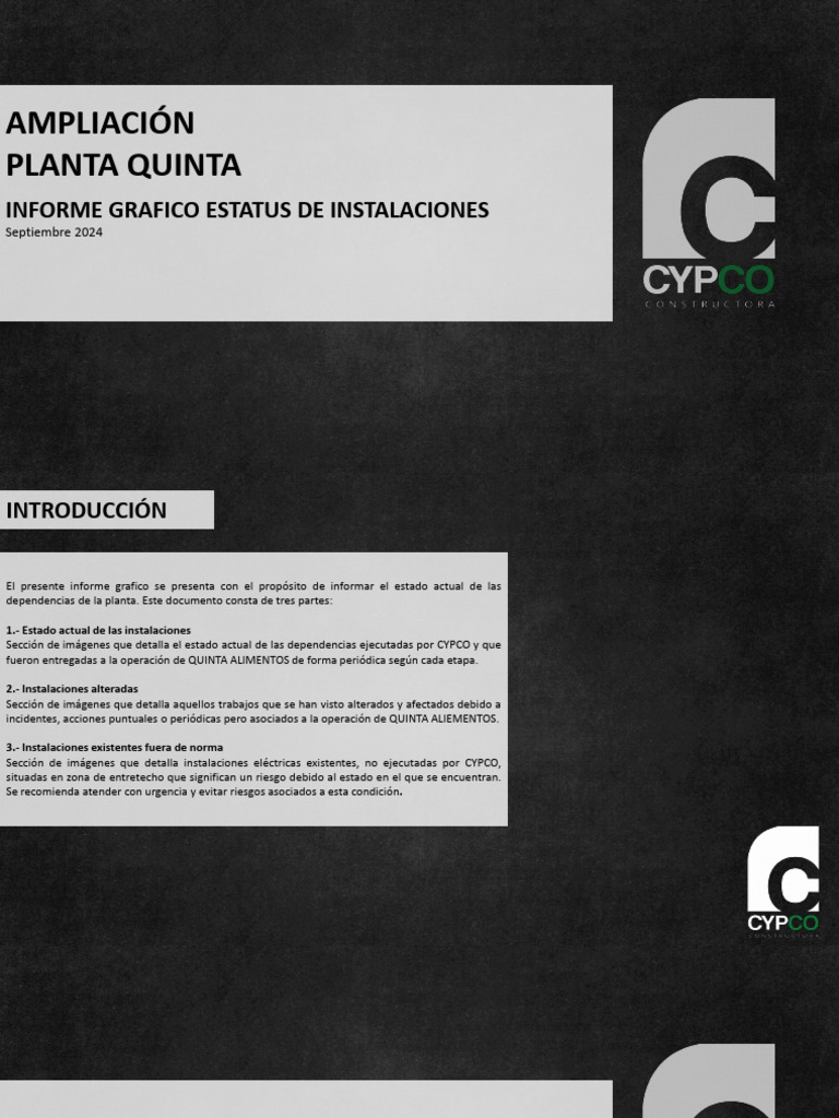 Informe Grafico Estado de Instalaciones APQseptiembre24 v01_comp | PDF | Conductor electrico ...