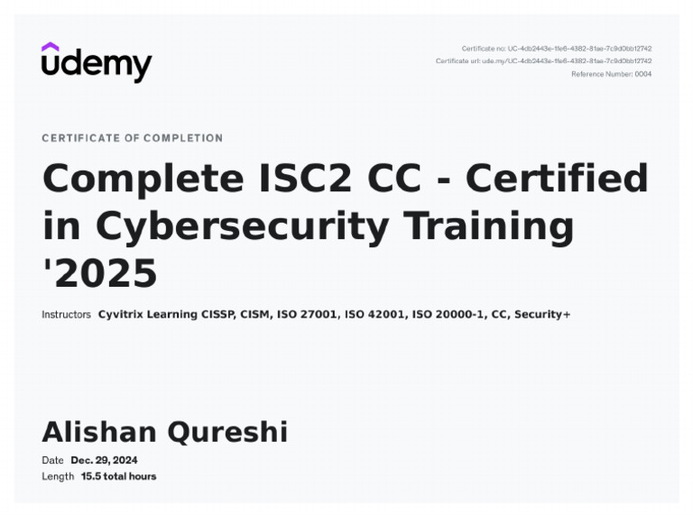 Complete ISC2-CC Certified in Cybersecurity Training | PDF