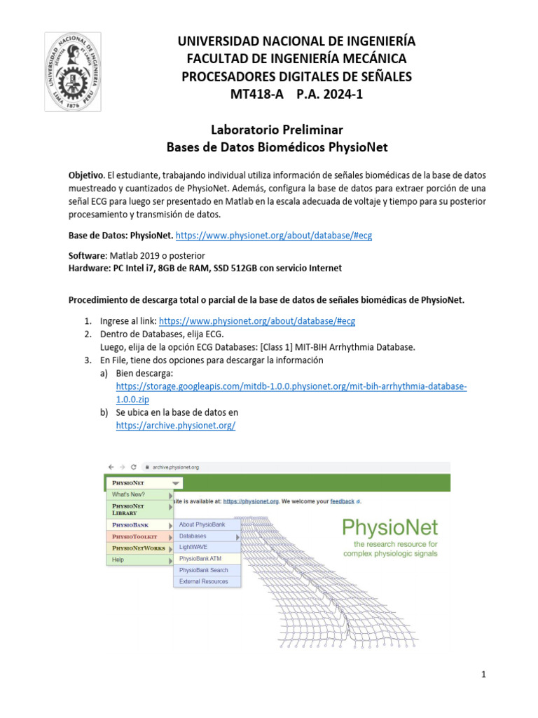 Lab 0 Bases de Datos Physionet 2024-1 | PDF | Tecnología digital | Informática