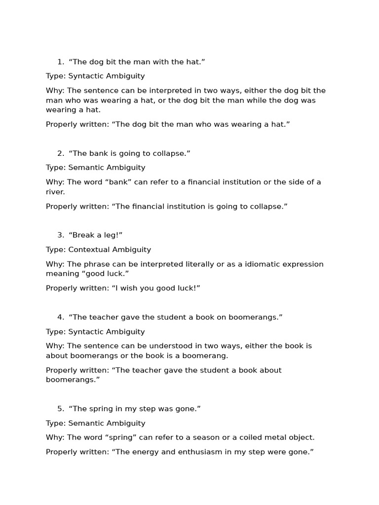 Understanding Ambiguity in Sentences | PDF | Ambiguity | Semantics