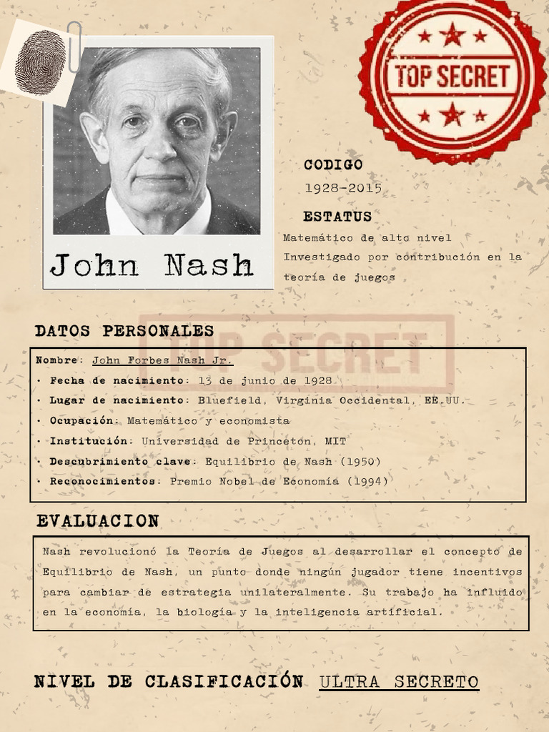 John NASH | PDF | Teoría de juego | Toma de decisiones