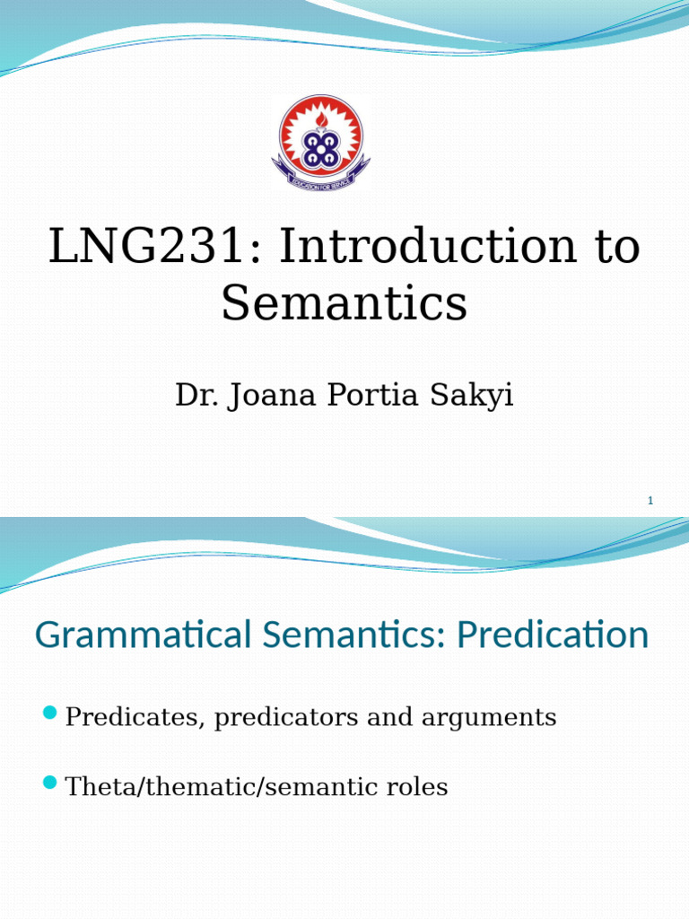 Lecture06_Semantics_2025 | PDF | Predicate (Grammar) | Verb