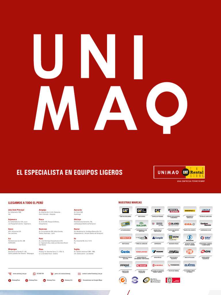 Catalogo Unimaq | PDF | Máquina elevadora | Hormigón