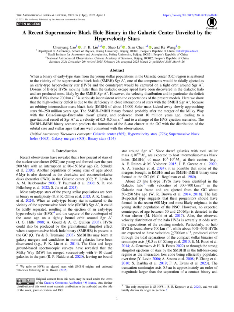A Recent Supermassive Black Hole Binary in The Galactic Center Unveiled by The Hypervelocity ...