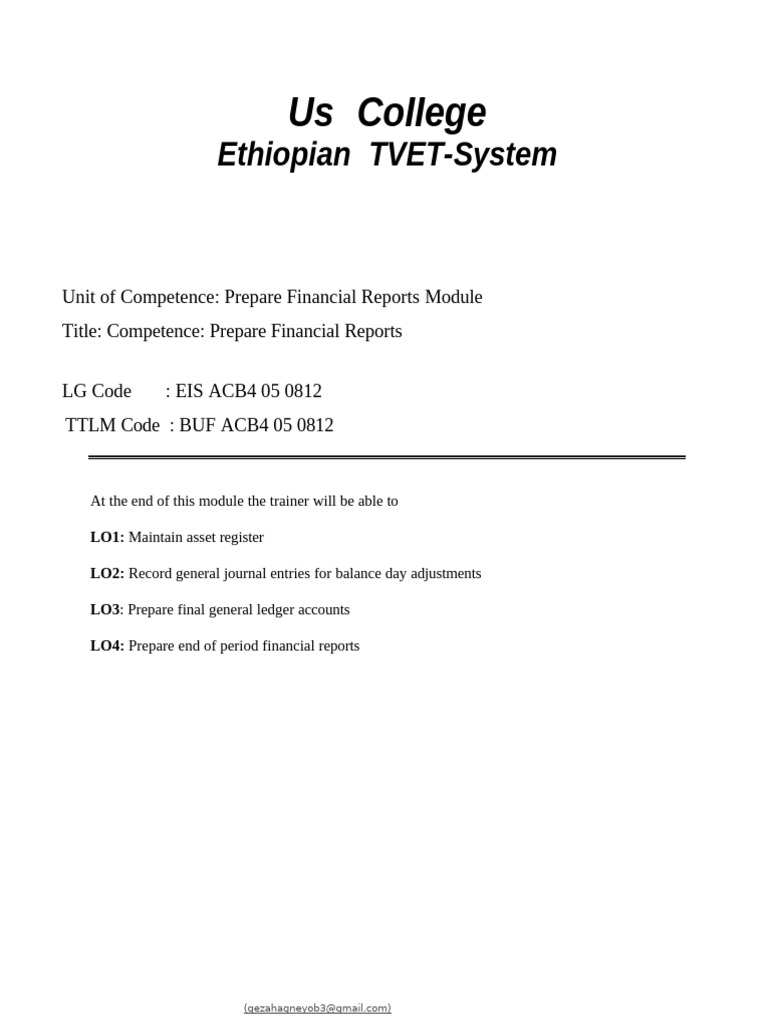 Us Prepare Financial Report Chapter One Regular Us | PDF | Depreciation ...