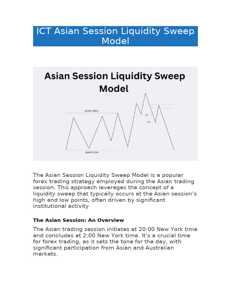 Ict Asian Session Liquidity Sweep Model Pdf Market Liquidity Risk Management