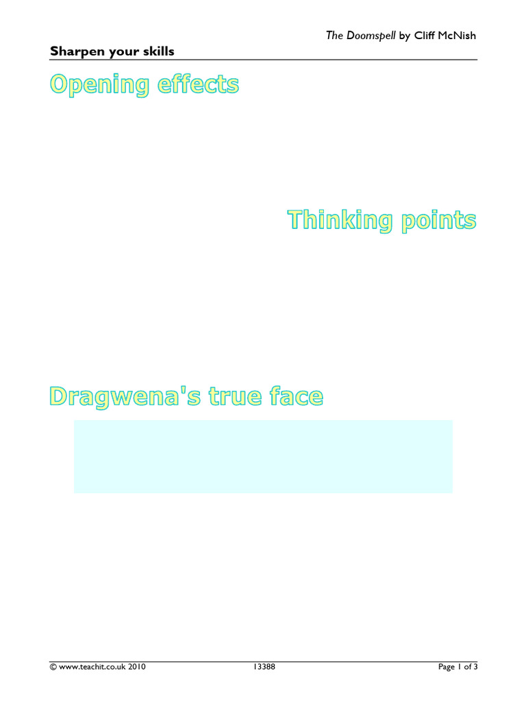 The Doomspell - Sharpen Your Skills | PDF