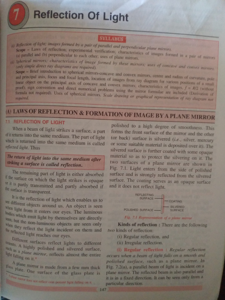 Understanding Light Reflection Principles | PDF | Mirror | Reflection ...