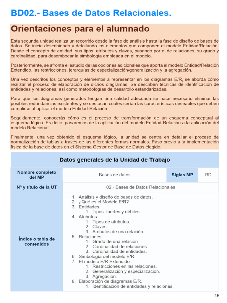 BD-UT02-Bases de Datos Relacionales | PDF | Bases de datos | Base de datos relacional