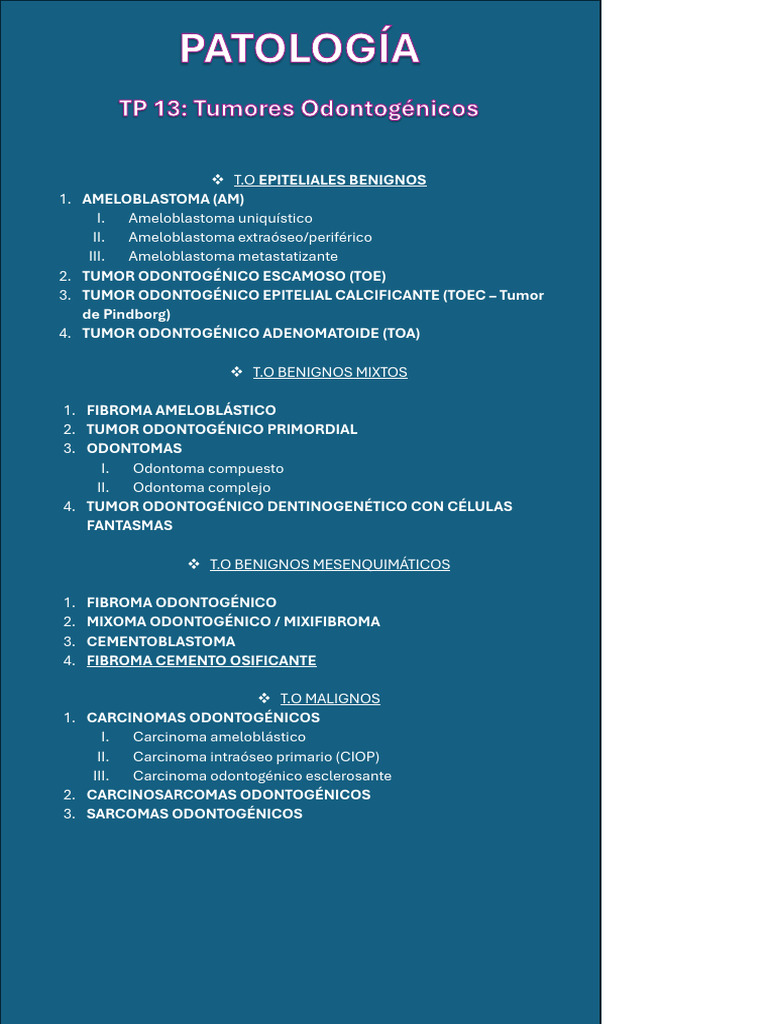Tumores odontogénicos | PDF | Neoplasias | Biología