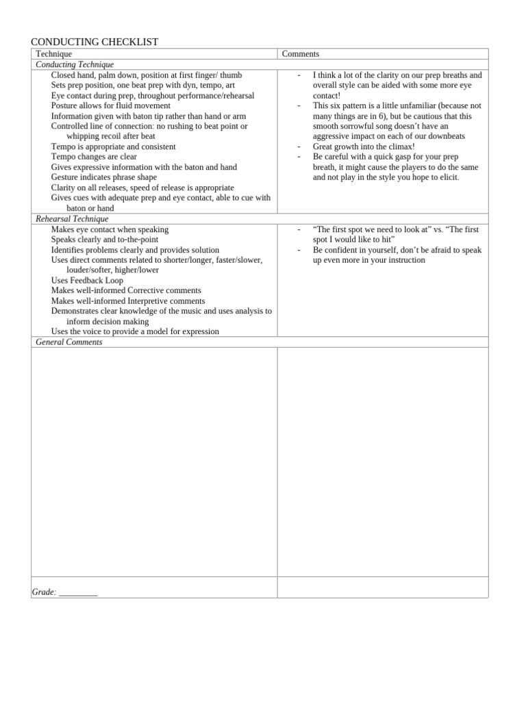 Effective Conducting Techniques Checklist | PDF