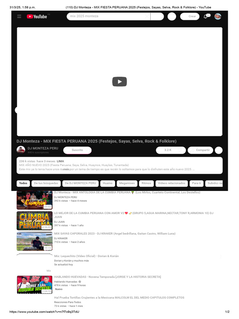DJ Monteza - MIX FIESTA PERUANA 2025 (Festejos, Sayas, Selva, Rock ...