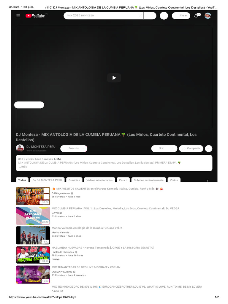 DJ Monteza - MIX ANTOLOGIA DE LA CUMBIA PERUANA? (Los Mirlos, Cuarteto ...