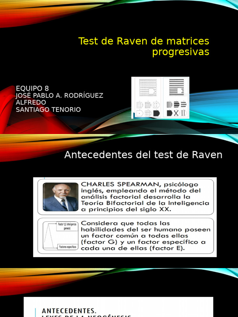 Test de Raven de Matrices Progresivas | PDF