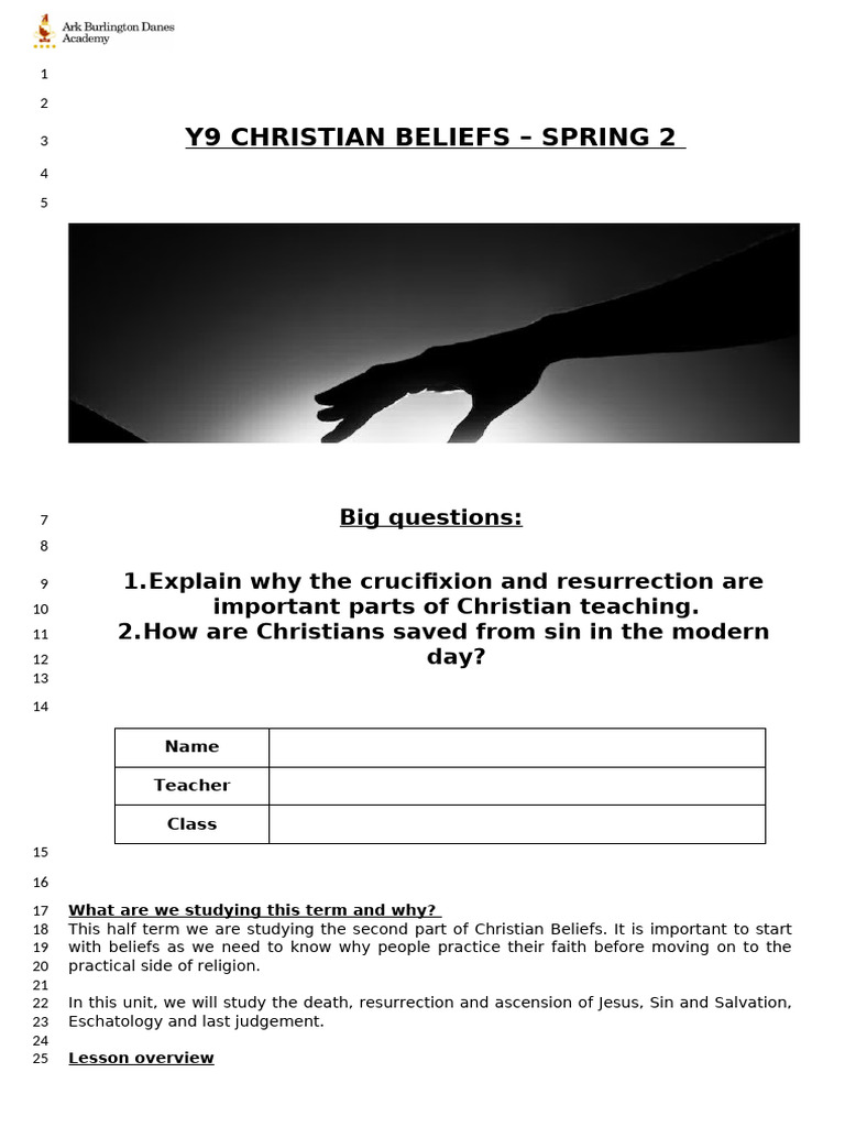 Key Christian Beliefs Overview | PDF | Resurrection Of Jesus | Jesus