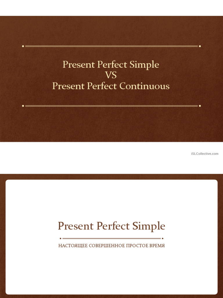 Present Perfect Simple _VS _Present Perfect Continuous | PDF | Perfect ...
