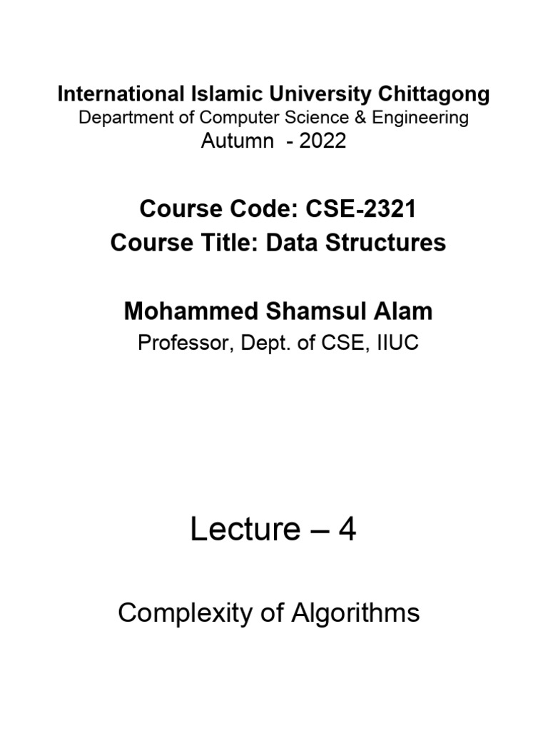 Algorithm Complexity and Analysis Guide | PDF | Algorithms | Algorithms ...