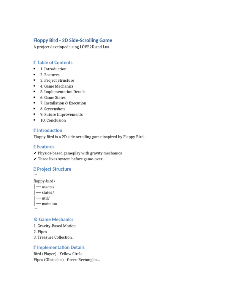 Floppy Bird: 2D Game Development Guide | PDF