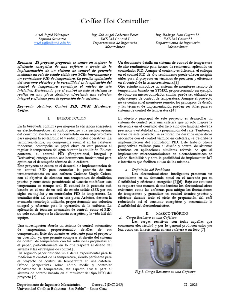 Control PID de Temperatura | PDF | Microcontrolador | Resistencia Eléctrica y Conductancia