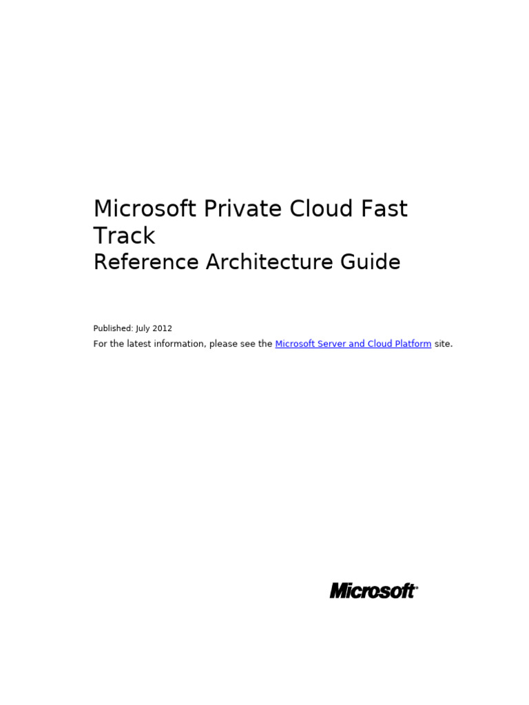 Microsoft Private Cloud Fast Track Reference Architecture Guide | PDF | Cloud Computing ...