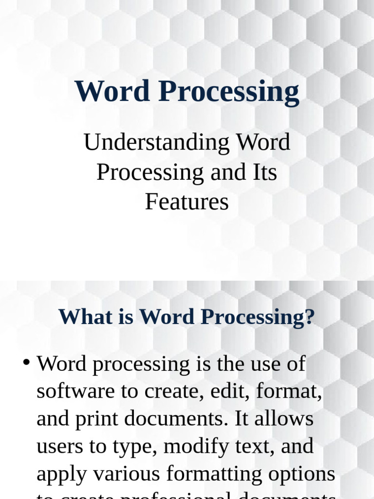 Word Processing Presentation | PDF