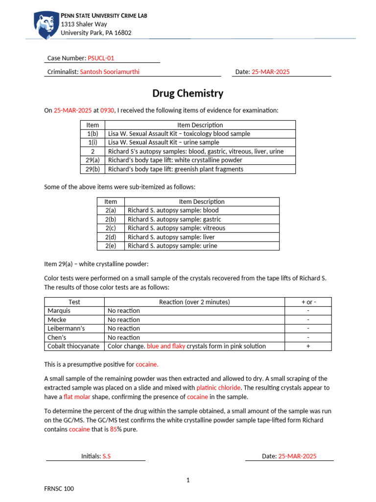 Case Notes - Drug Chem and Tox-11 | PDF | Cocaine | Cannabis (Drug)
